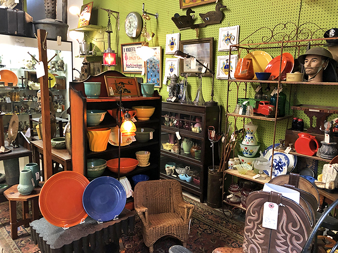 A riot of color against lime-green pegboard&mdash;this ceramics corner proves that yesterday's kitchenware makes today's most coveted shelf candy.