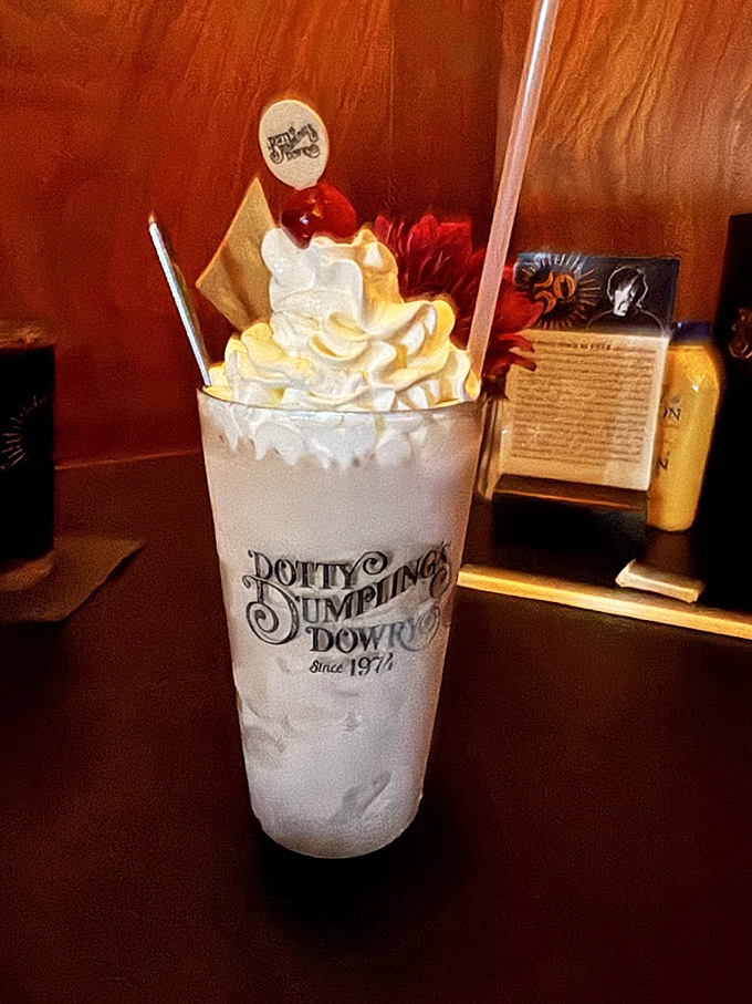 This isn't just a milkshake&mdash;it's a towering achievement in dairy engineering, topped with enough whipped cream to make Wisconsin proud. 