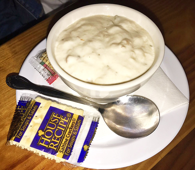 Creamy chowder that makes you wonder why soup crackers were ever invented for any other purpose than this exact moment.