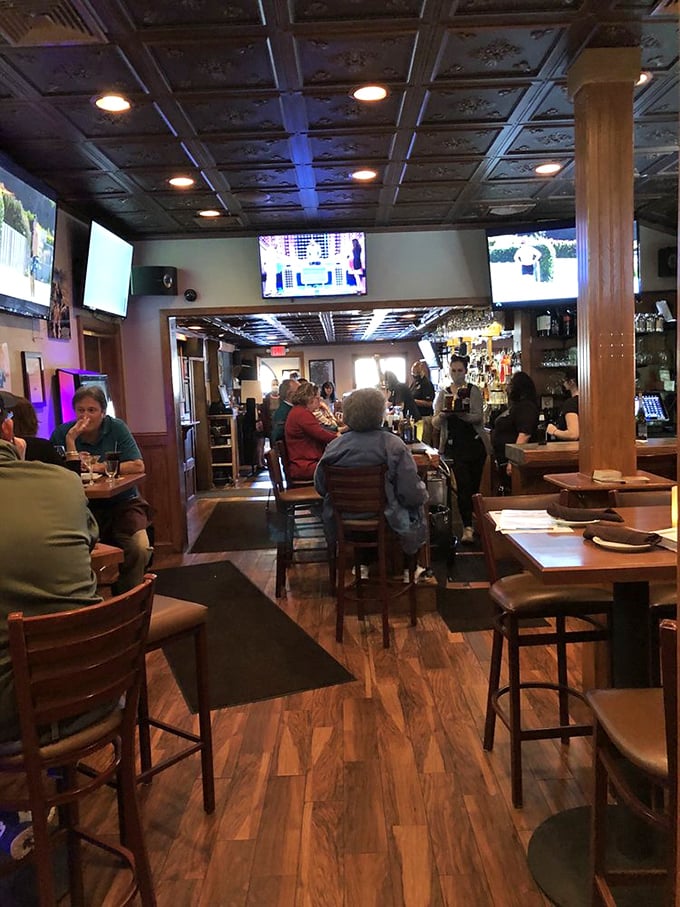 The bar area buzzing with locals who've discovered what you now know: Frank's Place isn't just a restaurant&mdash;it's Simpson's living room.