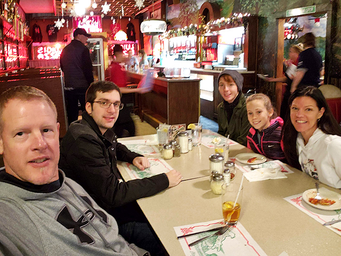 The true measure of a restaurant isn't just in its food but in the faces of those enjoying it. These folks have clearly found their happy place.