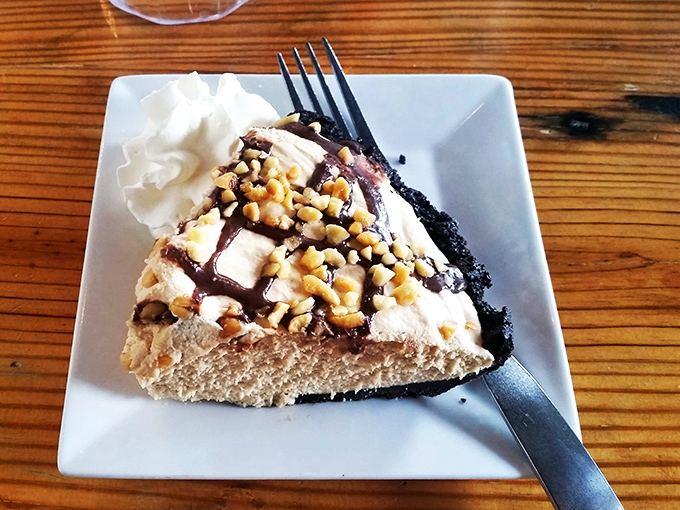 A slice of pie that serves as both dessert and life coach, whispering "You deserve this" with every bite.