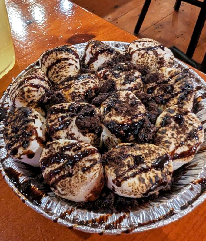 S'mores reimagined: toasted marshmallows drizzled with chocolate that'll make you forget campfires ever existed.