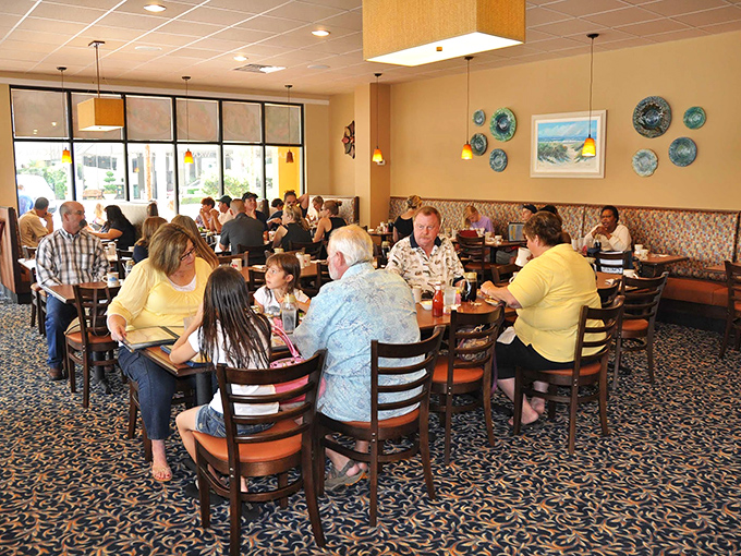 The bustling dining room hums with the satisfied murmurs of locals who've known the secret all along – great breakfast needs no pretense.
