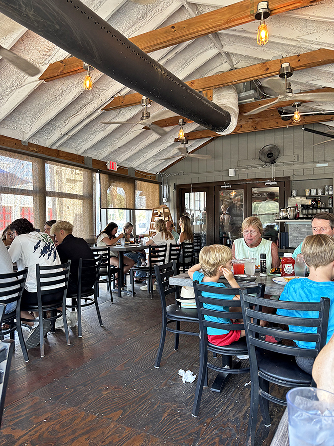 The dining room buzzes with the unmistakable energy of people having exactly the meal they hoped for when they walked through the door.