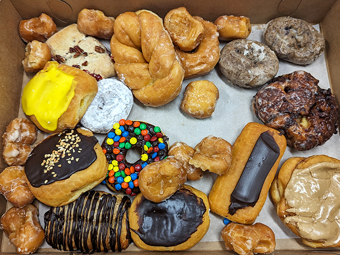 Not so much a box of donuts as a treasure chest of possibilities. The kind of breakfast meeting everyone actually shows up for.