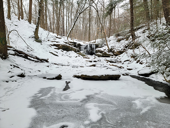 Winter transforms the falls into a frozen sculpture garden&mdash;worth the chilly hike for views you can't get any other time of year.