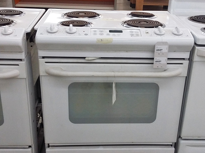 The appliance lineup looks like a cooking show waiting to happen – these ranges have seen everything from Thanksgiving turkeys to burnt toast.