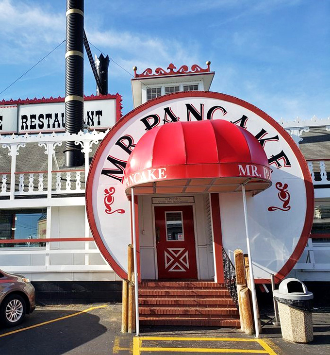 The welcoming entrance that signals the beginning of your next great breakfast adventure story.