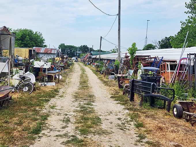 The ultimate picker's paradise stretches down a sun-dappled lane. Each pile contains possibilities &ndash; one person's castoff is another's centerpiece.