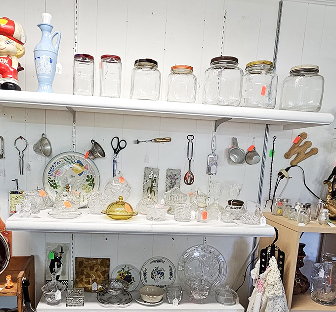 Mason jars and kitchen tools that worked hard during Florida's canning seasons long before preservatives and Amazon deliveries existed.