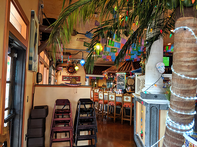 Palm trees inside a restaurant in Ohio? It's this attention to transportive details that makes dining here feel like a mini-vacation south of the border.