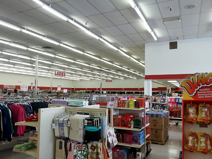 Department store organization meets garage sale prices&mdash;the perfect retail marriage under fluorescent lighting that forgives all fashion mistakes.