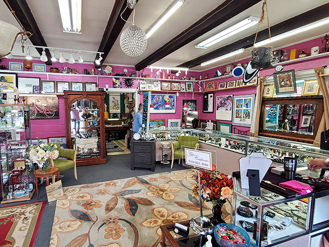 The shop's interior is a masterclass in maximalism—where every surface tells a story and empty space is merely wasted potential.