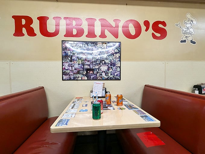 Red booths beneath the iconic Rubino's sign&mdash;the stage is set for pizza memories. This isn't just dining; it's a cherished Ohio tradition.