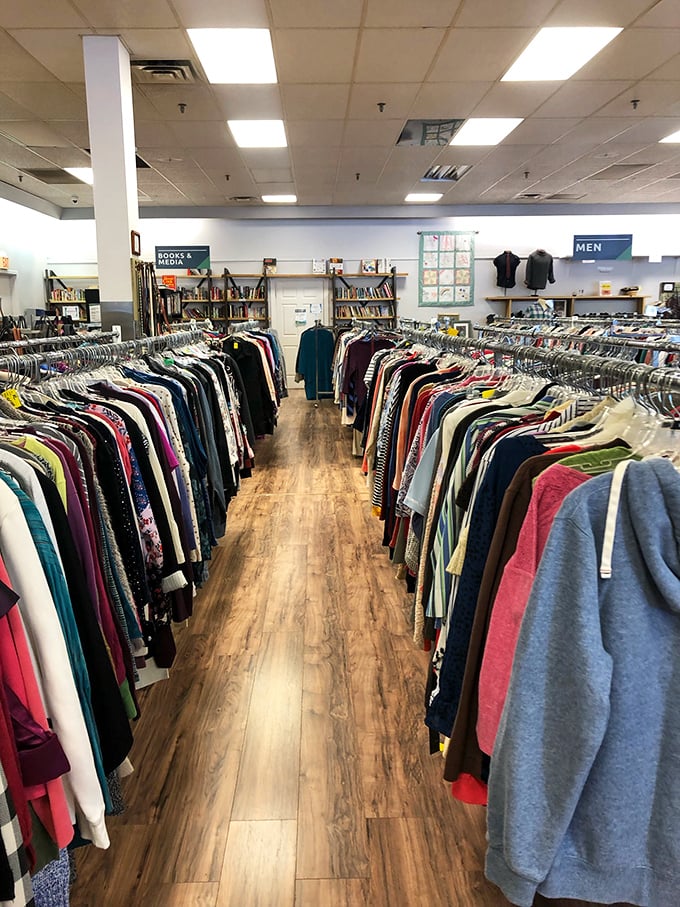 Walking through these aisles feels like browsing a fashion timeline. Each rack offers a chance to reinvent your style without reinventing your budget.