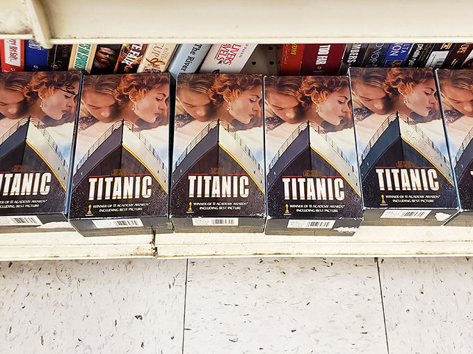 VHS tapes of Titanic&mdash;a reminder that some treasures, like this store itself, refuse to sink into obscurity.