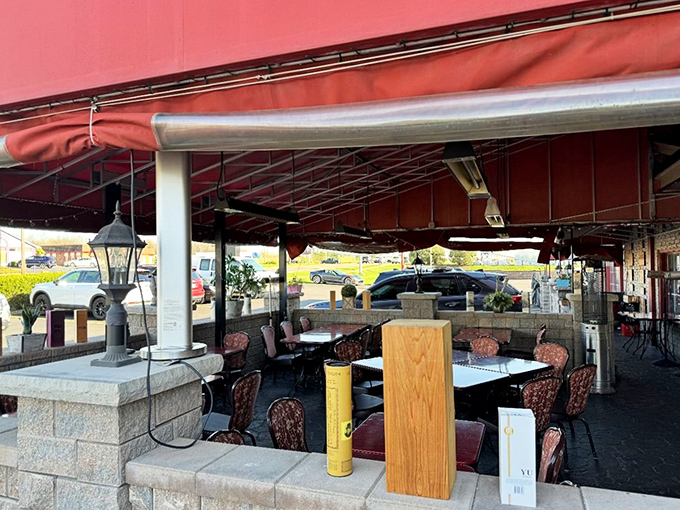 The outdoor dining area offers a breath of fresh air without sacrificing comfort. Summer evenings were invented for spaces exactly like this.