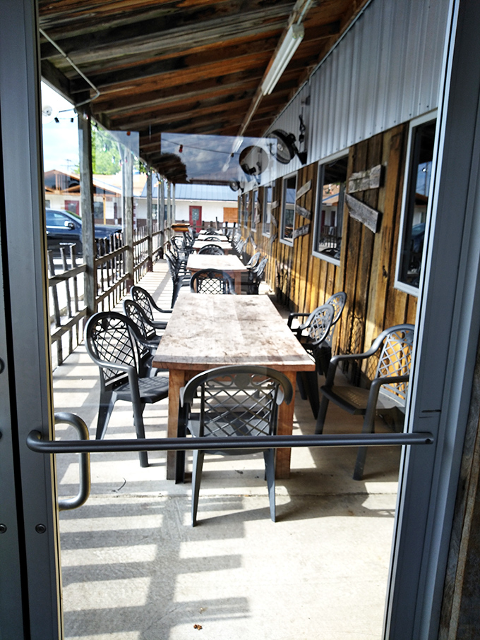 The outdoor seating area offers fresh air with your fresh catch&mdash;perfect for those who like their catfish with a side of sunshine.