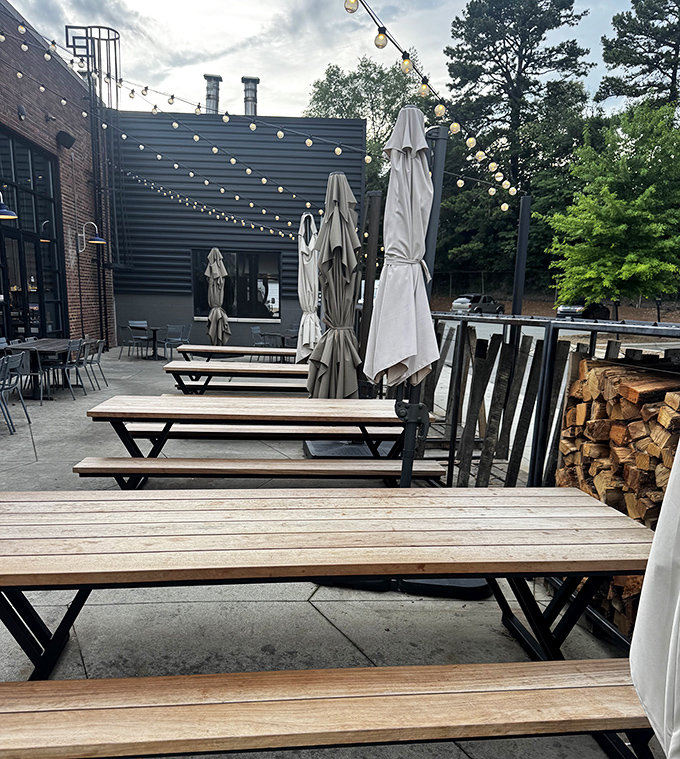 The outdoor seating area isn't just tables and string lights&mdash;it's where summer evenings become memories, with a side of pulled pork. 