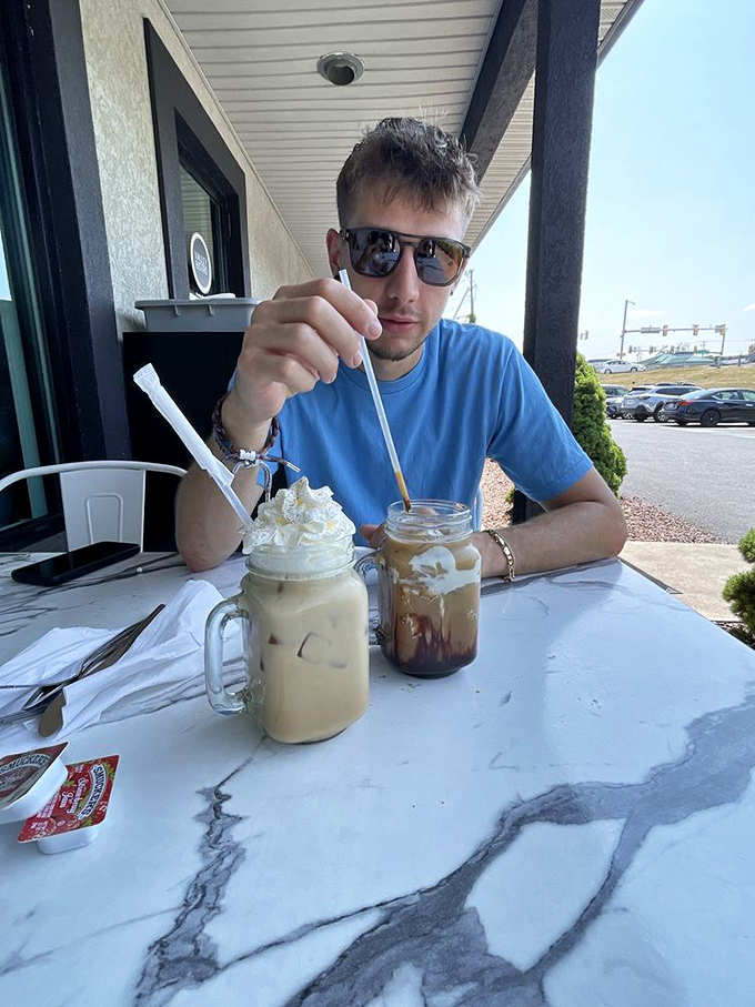 Outdoor seating with specialty coffee drinks&mdash;where Pennsylvania mornings transform into moments worth savoring.