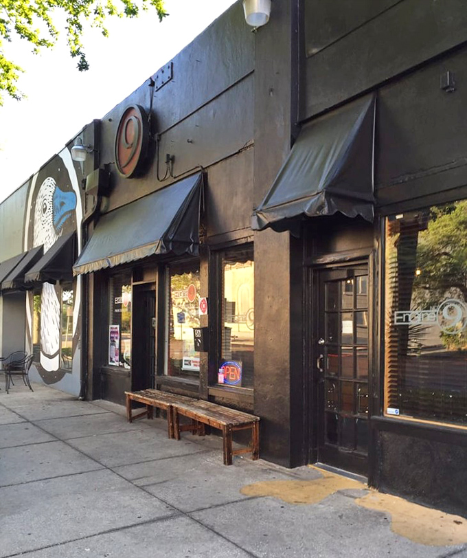 Simple wooden benches outside invite you to pause before entering&mdash;or provide a spot to contemplate the flavor journey you've just experienced.