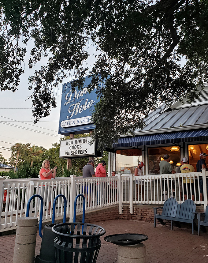 A line forms outside as the Florida sun sets&mdash;proof that breakfast brilliance knows no time constraints at this beloved Destin institution.
