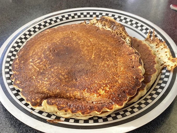Pancakes the size of vinyl records and twice as satisfying &ndash; golden-brown masterpieces that make IHOP executives weep with envy.