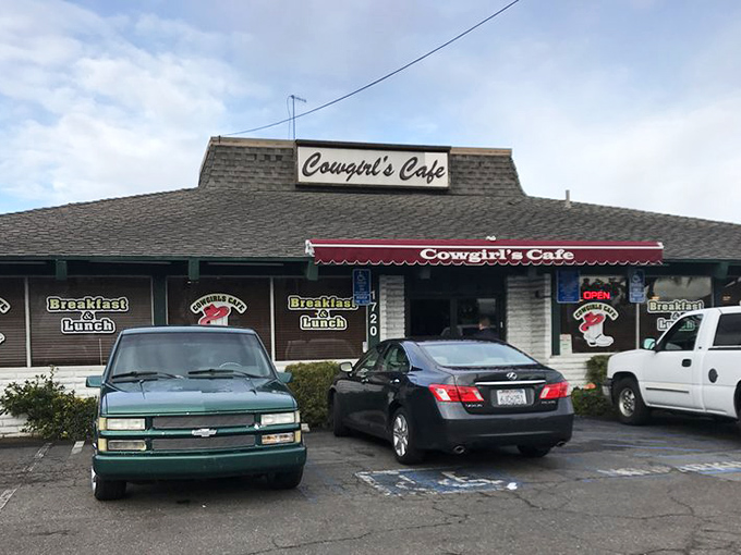 A packed parking lot is the universal sign language for "they're doing something right in there" &ndash; breakfast wisdom that never fails.