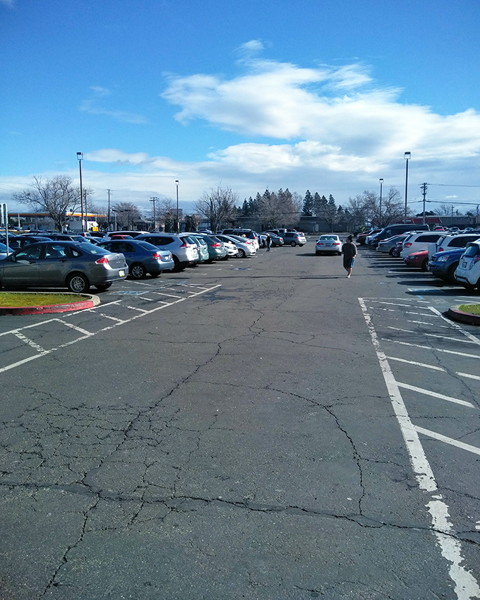 A packed parking lot tells the real story&mdash;Eco Thrift isn't just a store, it's a destination for the budget-savvy masses.