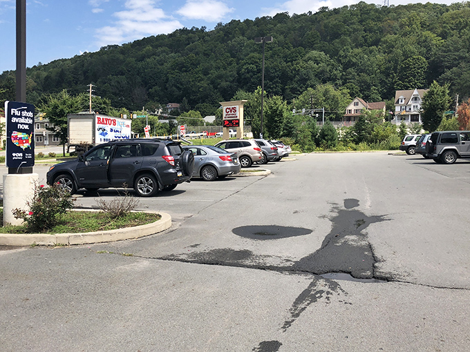 Nestled in the picturesque Honesdale landscape, this parking lot is the starting point for countless bargain-hunting expeditions and unexpected discoveries.