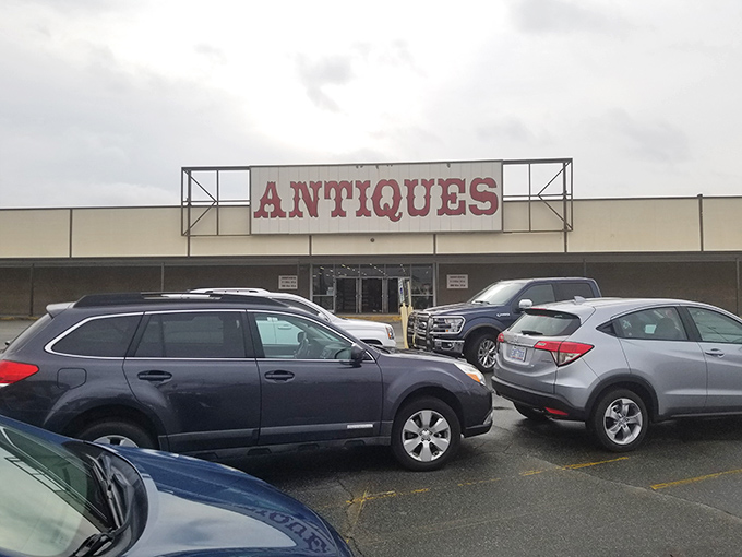 The parking lot view tells the truth&mdash;when cars are this packed outside, you know the treasures inside must be worth the hunt. 