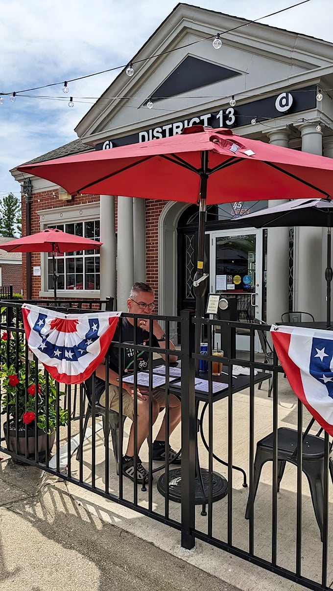 The patio &ndash; where fresh air makes everything taste better and patriotic bunting reminds you that good food is the true American dream.