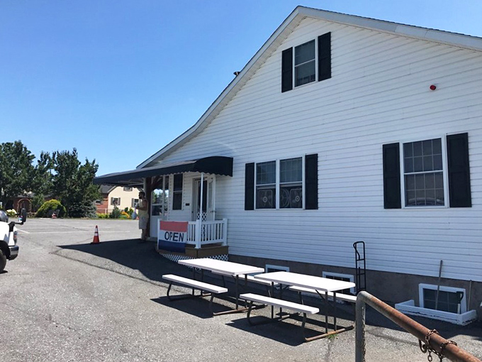 Simple outdoor seating where memories are made. Some of life's best conversations happen at picnic tables with good food.
