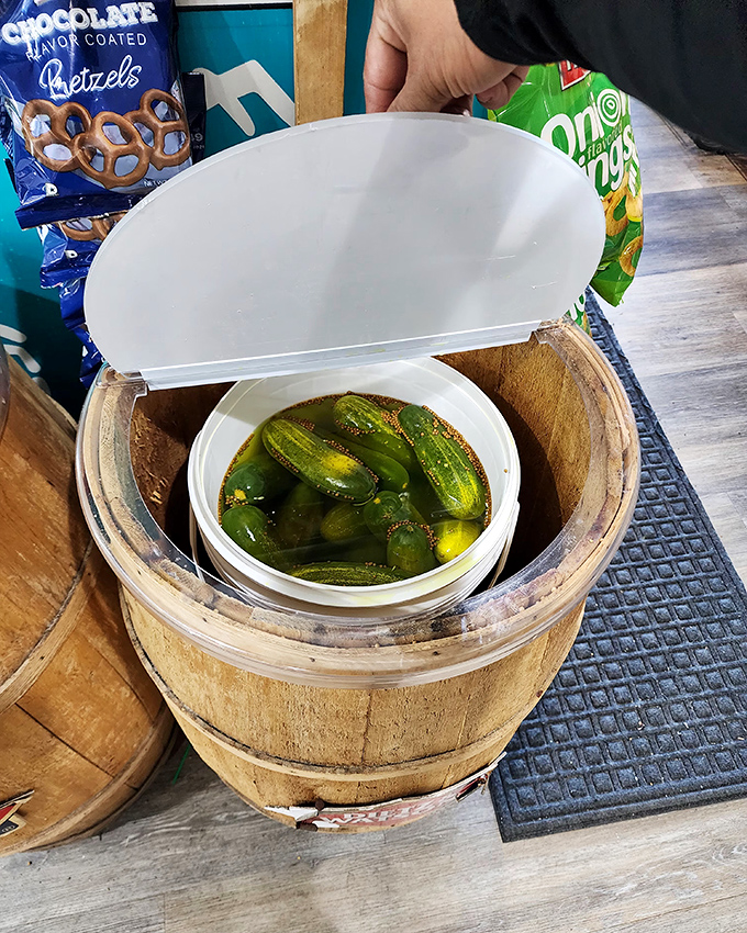 Barrel-aged pickles&mdash;the unsung heroes of the deli experience&mdash;waiting patiently to add their vinegary crunch to your sandwich adventure.