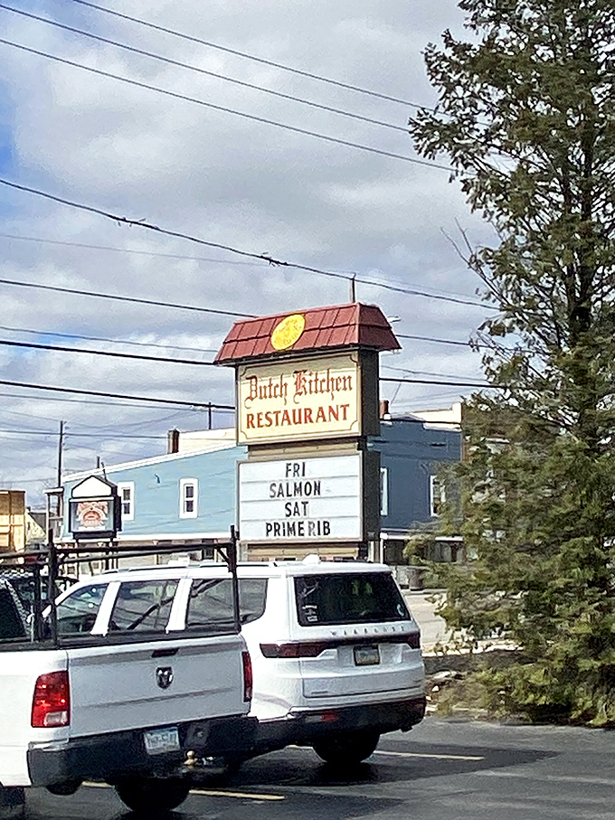 The roadside sign announcing weekend specials is basically a community service. "Prime Rib Saturday" should be marked on every calendar.