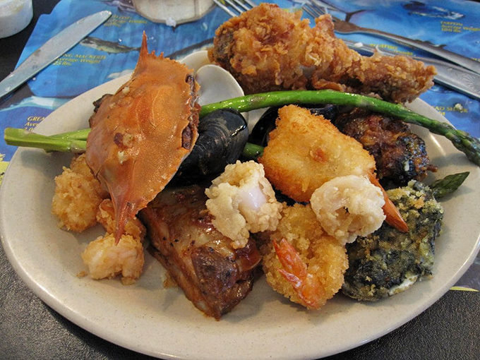 The ultimate seafood sampler plate&mdash;where indecision becomes a virtue. Why choose one ocean delight when you can have them all?