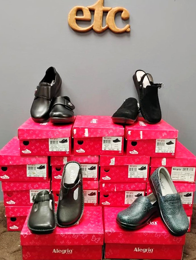 These Alegria shoes have miles of stories to tell, lined up like eager contestants on a dating show for feet.