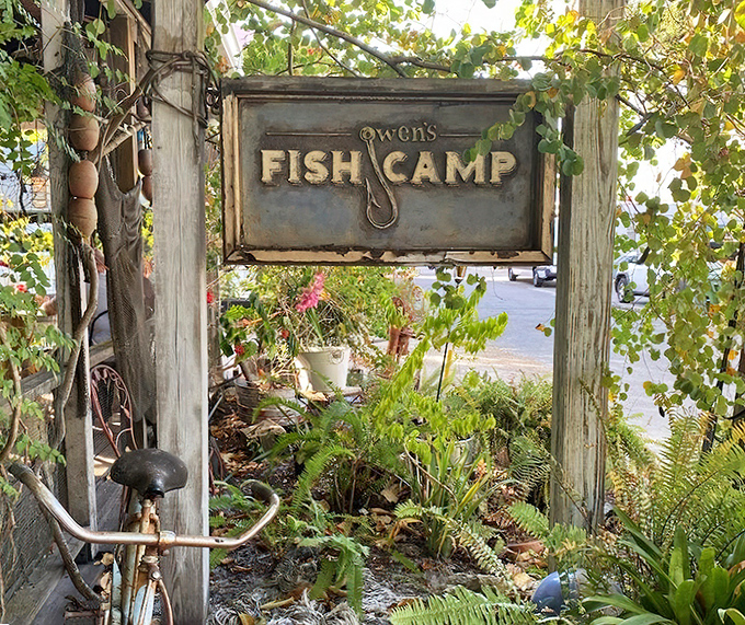 The sign says "Fish Camp" but what it really means is "You've found that authentic place you'll brag about to friends back home."