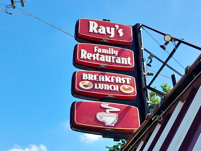 That iconic red sign against the blue Illinois sky isn't just advertising—it's a promise that inside those doors, comfort food perfection awaits the hungry traveler.