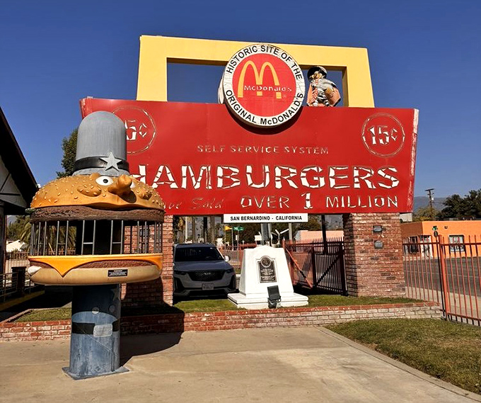 This iconic sign marks ground zero where the golden arches empire first began its journey. 