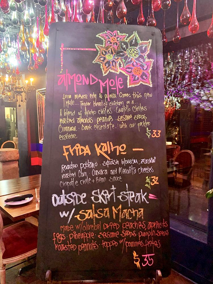 The specials board showcases moles with more ingredients than your grandmother's secret recipes, each promising a different journey through Mexican flavors.