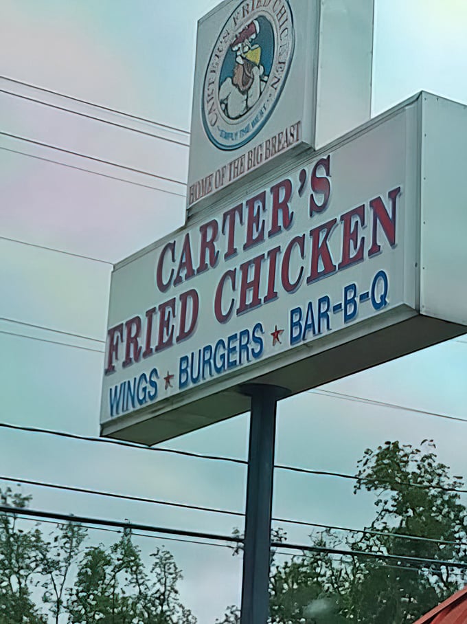 "Home of the Big Breast" &ndash; a sign that would be questionable anywhere else, but here it's just honest advertising.