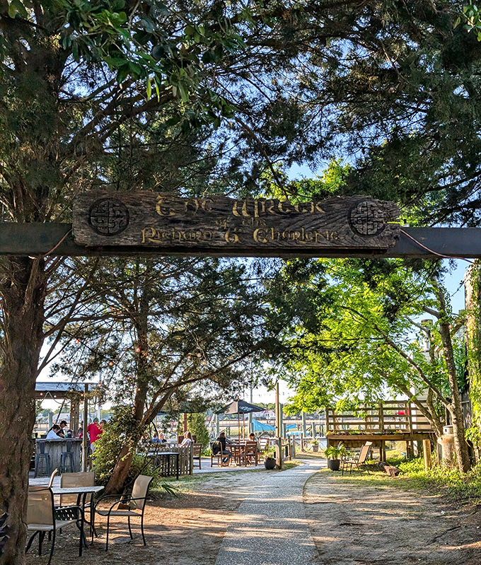 The weathered wooden sign welcomes you like an old friend. Pass beneath it and leave your pretensions at the door&mdash;seafood paradise awaits.