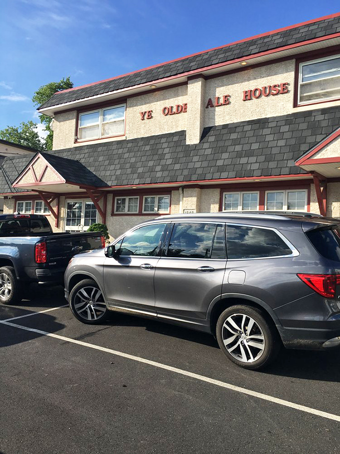 The sign promises "Ye Olde" experience, but there's nothing dated about consistently delicious food. A full parking lot tells the real story of local approval.