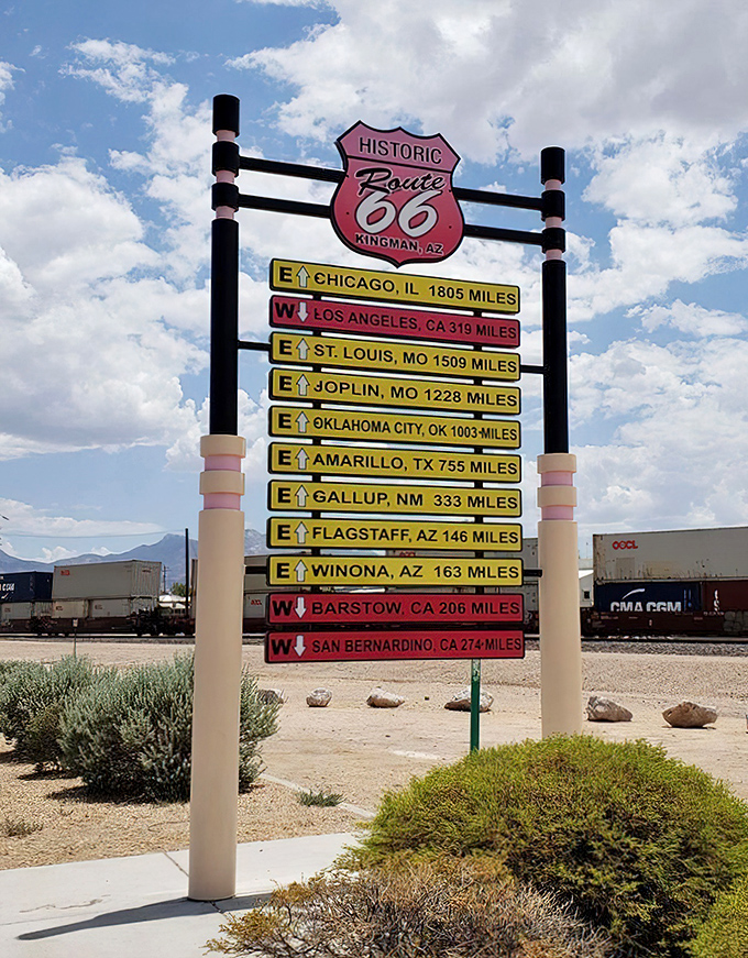 This isn't just a sign&mdash;it's a reminder that you're standing at the crossroads of American road trip culture, with pie just minutes away.