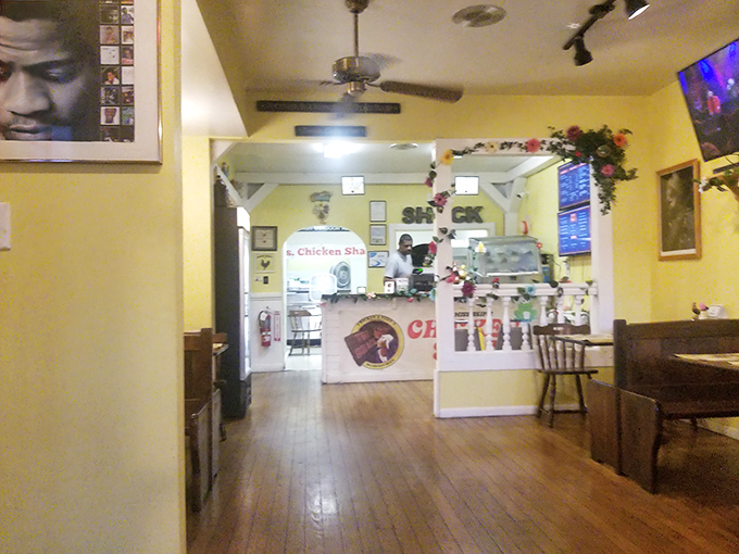 Sunshine-yellow walls and wooden floors create the perfect backdrop for the serious business of serving Pennsylvania's most soulful fried chicken.