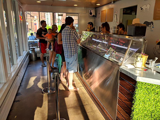 Where the magic happens. That gleaming counter isn't just serving ice cream&mdash;it's delivering moments of joy, one scoop at a time.