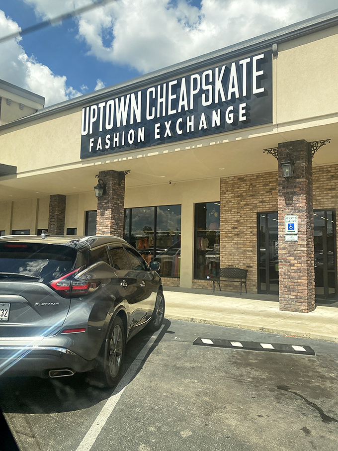 Uptown Cheapskate announces itself with confidence, not apology. This isn't your grandmother's thrift store&mdash;it's fashion's secret weapon for the budget-conscious.