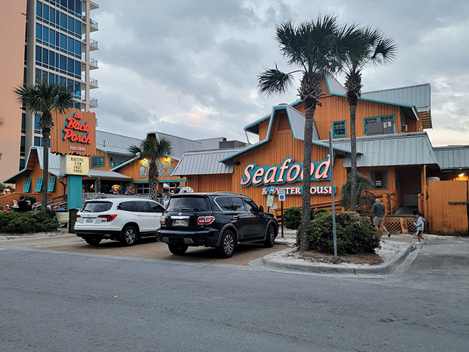 As dusk approaches, the Back Porch's distinctive silhouette becomes even more inviting&mdash;like a lighthouse guiding hungry travelers to culinary salvation.